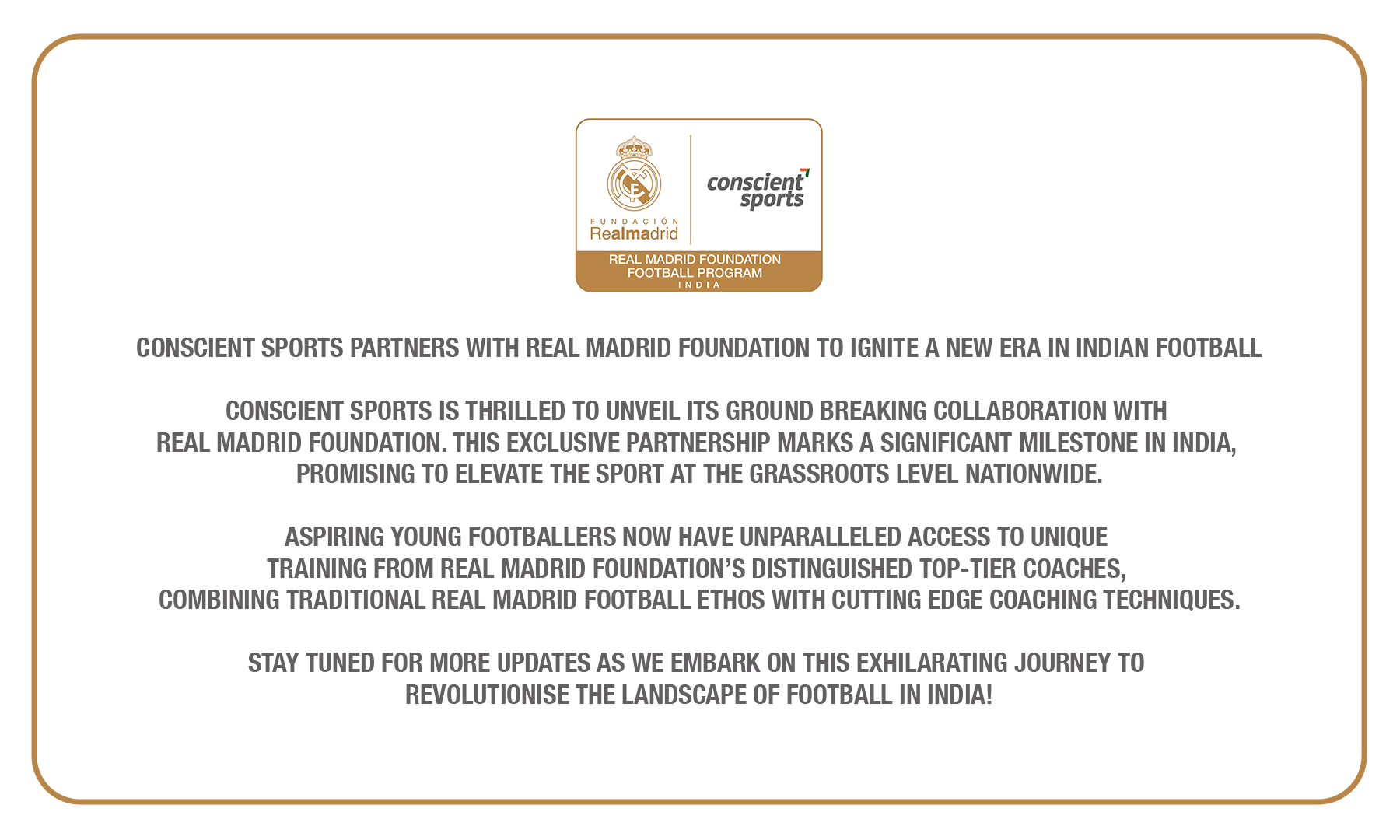 Real Madrid Foundation Football Program - Conscient Sports